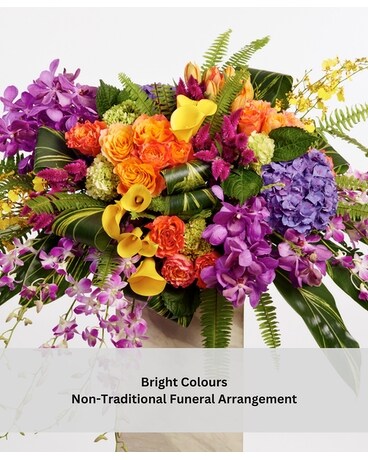 Bright Colours Non-Traditional Funeral Arrangement in Milton ON - Karen ...