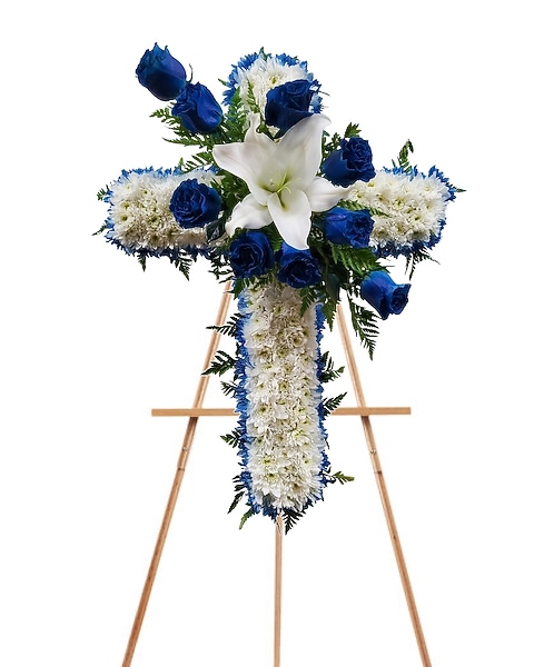Navy Blue Funeral Flowers