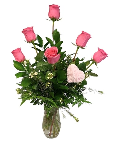 "I heart you" Half dozen Roses in Springfield IL - Flowers By Mary Lou ...
