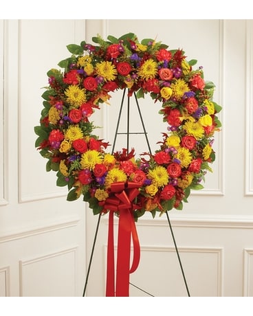 Standing Sympathy Wreath in Fall Colors in Chicago IL - Kloeckner ...