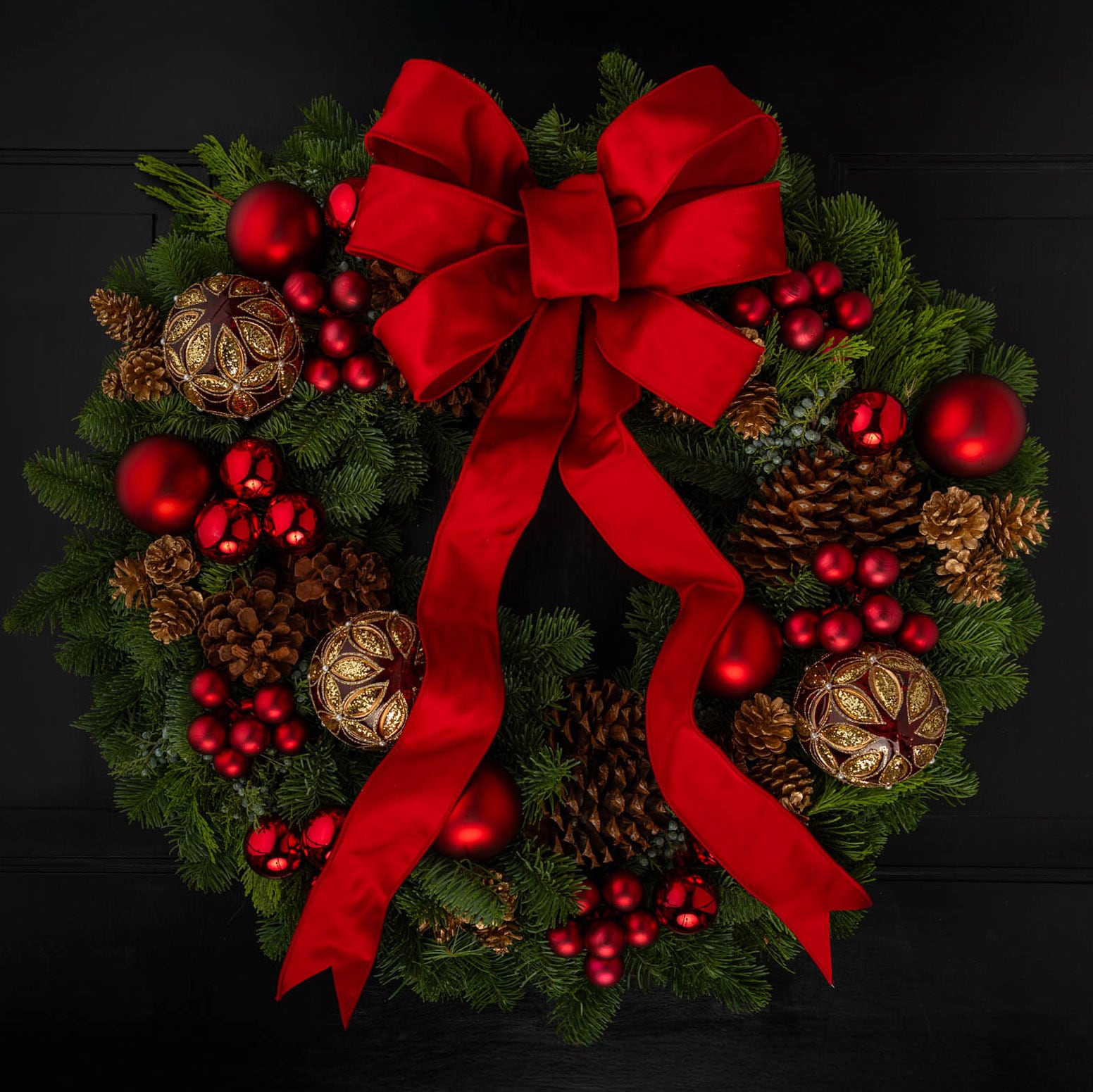 Crimson Traditions Wreath in Boston MA - Winston Flowers