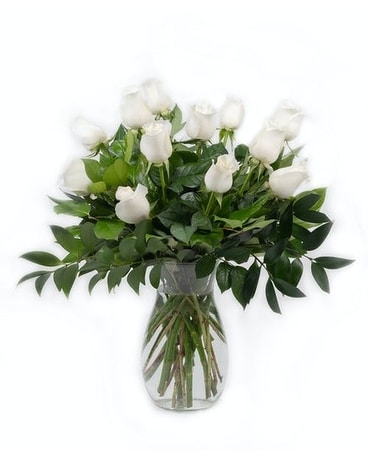 Classic Dozen White Roses