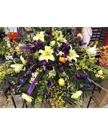 LSU Colors Casket Spray in Gulfport MS - The Lemon Tree