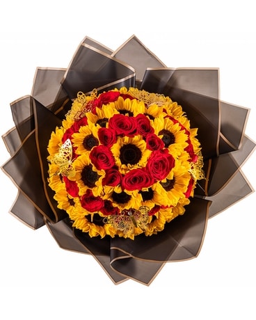 Sunflower and Rose Ramo Buchón - Scranton, PA | McCarthy - Remick Flowers