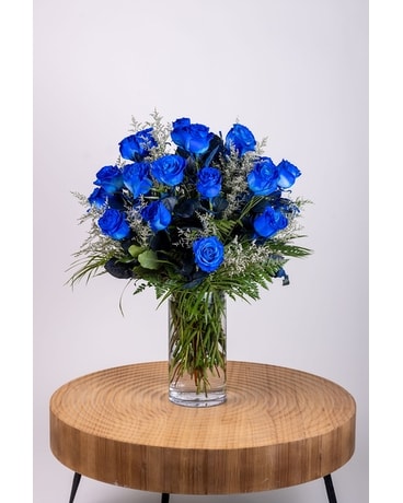 Two Dozen Bright Blue Roses - Winston-Salem, NC | Bo-Ty Walker Florist