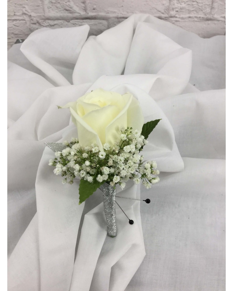 White Rose Boutonniere Sylvia s Amling s Flowers