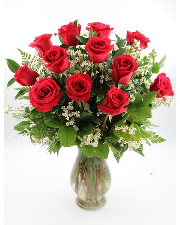 Deluxe Dozen Roses in Houston TX - Flower Box Florist
