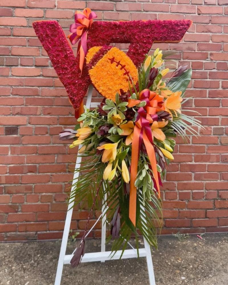 Custom ODU Baseball Funeral Spray in Virginia Beach VA - Virginia Beach ...