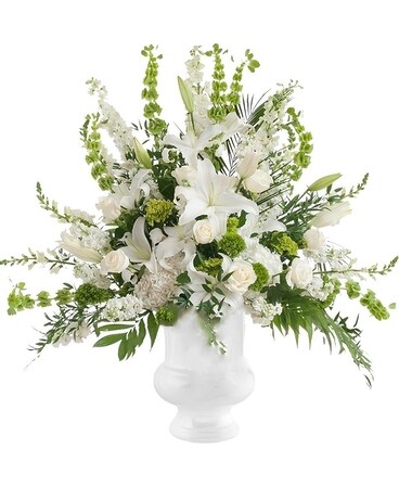Elegant Serenity Sympathy Arrangement in Fond Du Lac WI - Wood's Floral ...