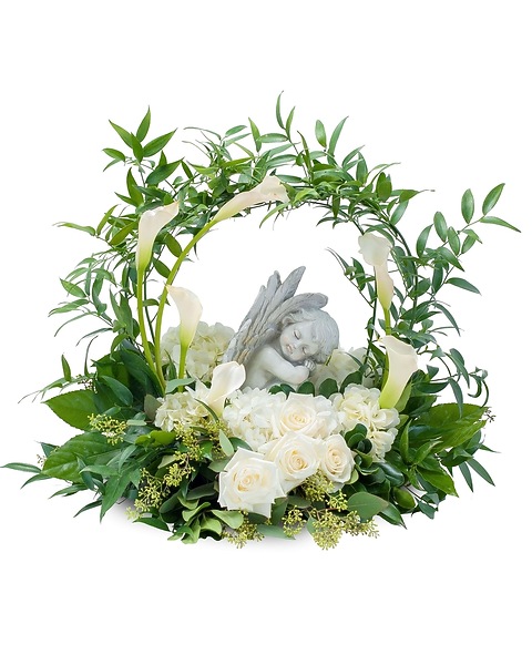 Sympathy Angels With Flowers