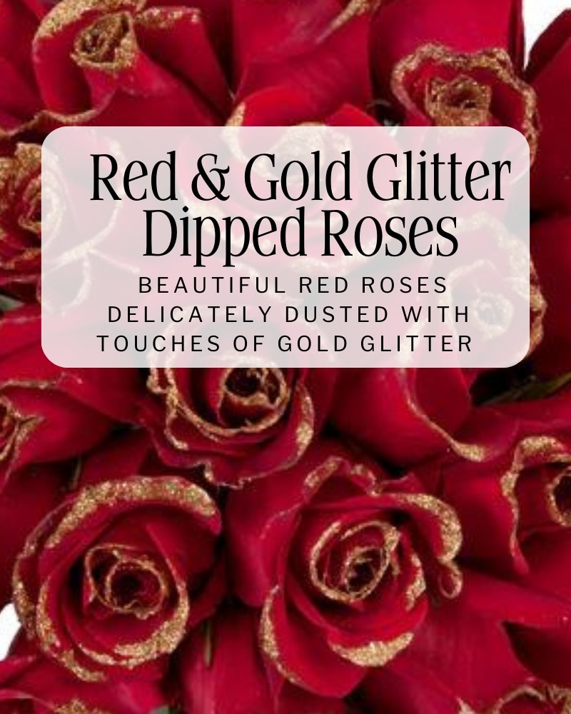 Rose Gold Glitter Flowers