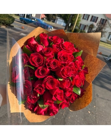 Three Dozen Red Roses Wrapped in Yardley PA - Ye Olde Yardley Florist