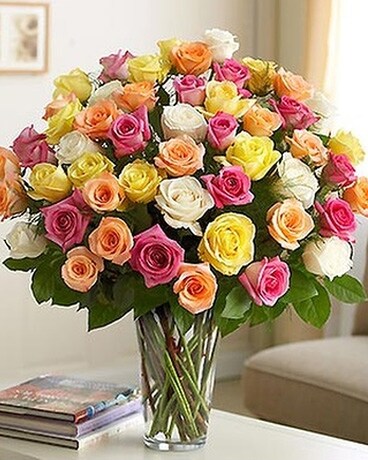 Four Dozen Premium Long Stem Assorted Roses in Indianapolis IN - George ...