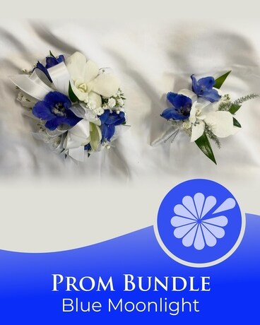 Prom Bundle: Blue Moonlight Boutonniere and Corsage