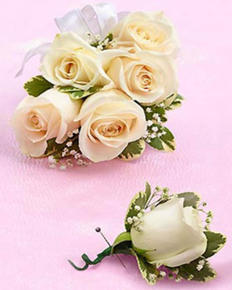 White rose corsage store