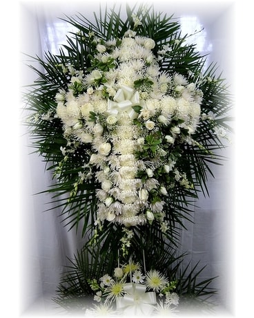 All White Cross in Brooklyn NY - David Shannon Florist & Nursery