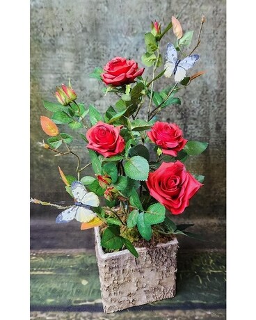 Faux Red Rose Bush in Kennett Square PA - Barber's Florist Of Kennett ...