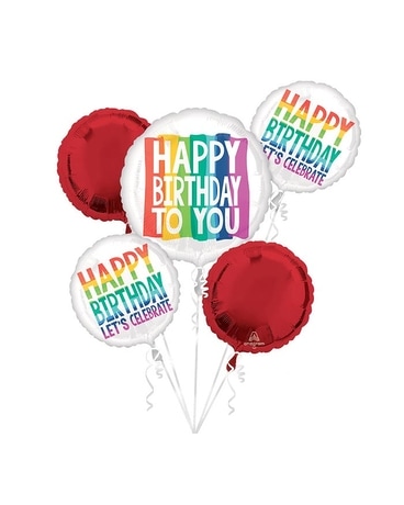 Happy Birthday Rainbow Wishes Balloon Bouquet in Jonesboro AR - Posey ...