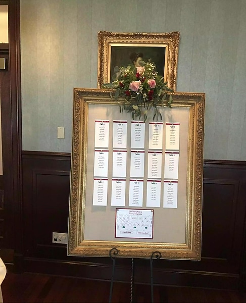 Picture frame wedding seating chart | Beachweddingtips.com