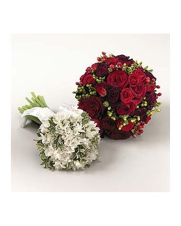 Fire And Ice Roses Wedding Bouquet