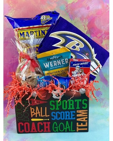 For the Sports Fan Snack Box in Owings Mills area - Raimondi's Florist