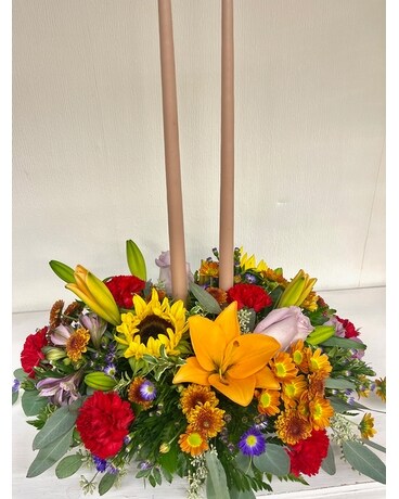 Thanksgiving Delight Centerpiece with Candles in Bowmanville ON - Van ...
