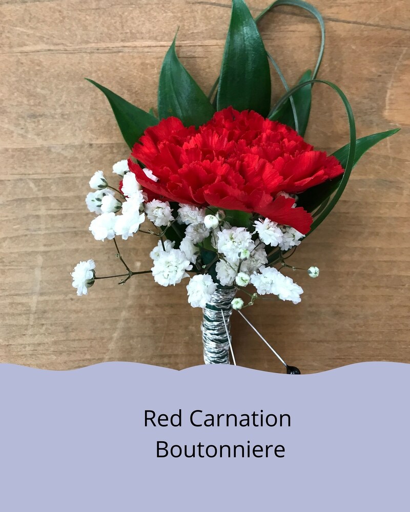 Carnation Boutonniere Red