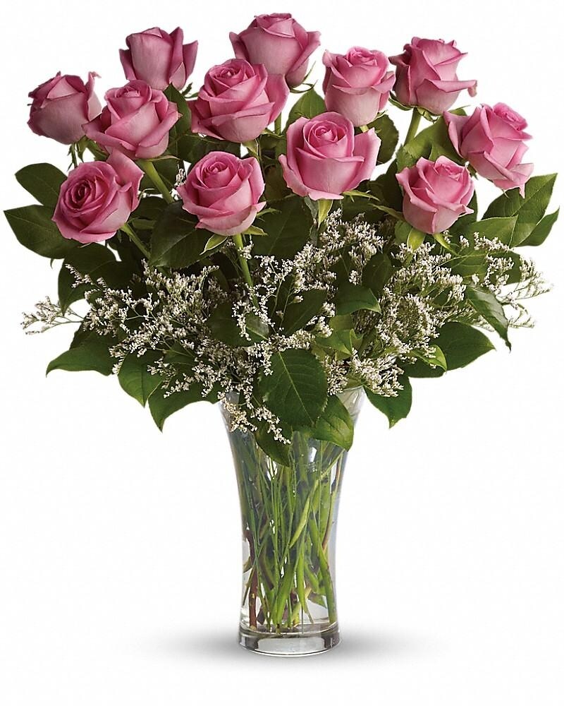 Dozen Long Stemmed Pink Roses - Make Me Blush in Houston TX ...