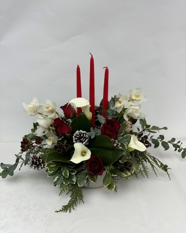 3 CANDLE CENTERPIECE in Southampton PA - Domenic Graziano Flowers