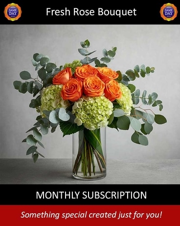 Subscription Service - Monthly Floral Subscription, Custom Floral Bouquets