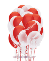 different size white balloons