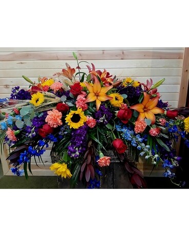 Custom Casket Spray - Summer Mix in Enid OK - Enid Floral & Gifts