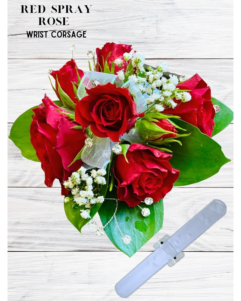 Red rose wrist corsage store