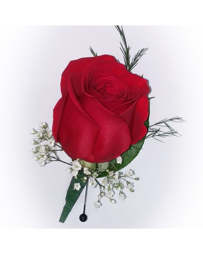 Red rose Boutonniere