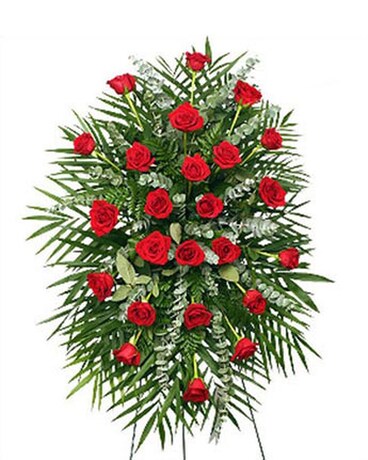 Red Rose Standing Spray - Lehrer's Flowers